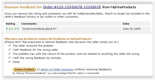 Amazon Gets Tougher on Feedback Removal