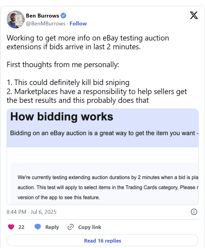 eBay Auction Test Could Spell the End of Sniping