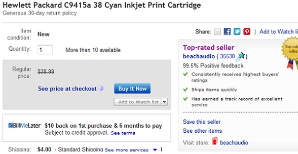 eBay Tests Pricing Options including 'See Price at Checkout'