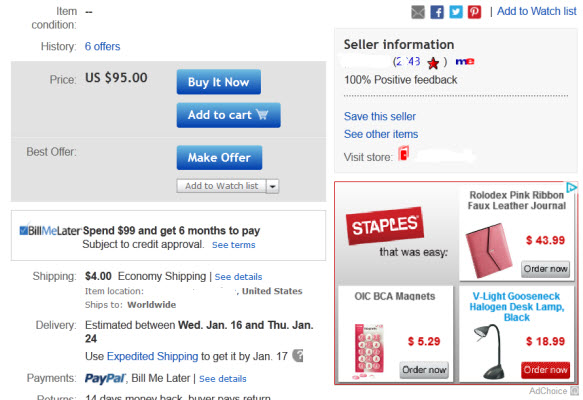 eBay Ads Send Shoppers to Staples