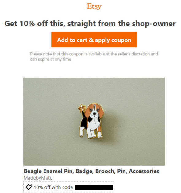 Etsy Targeted Offers Helps Sellers Make the Sale - EcommerceBytes