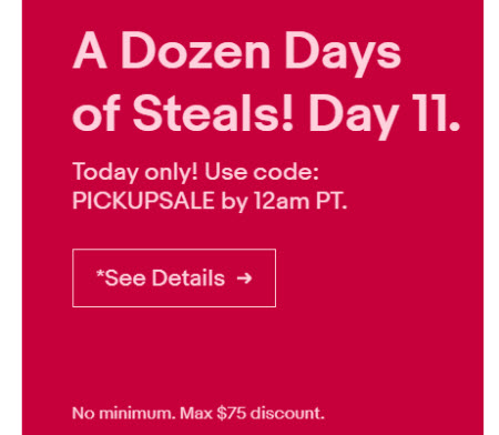 eBay Runs Flash Sale on Day 11 of December Dozen Campaign - EcommerceBytes