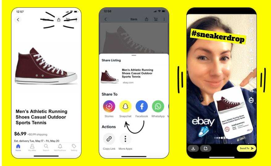 eBay Collaborates with Snapchat to Make Shopping Snaps - EcommerceBytes